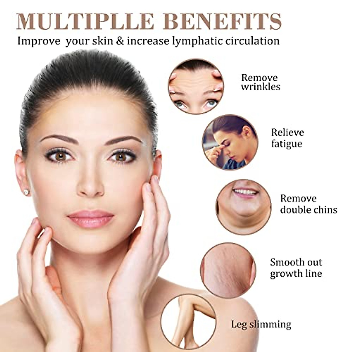 Contrybox Gua Sha Facial Tools, Natural Bian Stone Guasha Tool for Face & Puffiness Reducing, Gua Sha Stone Facial & Body Massage, Premium Face Stone Gua Sha Tools for Women Skincare, Black