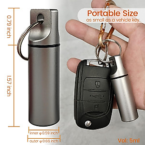 Small Pill Organizer Box Waterproof Keychain Pill Holder Portable Travel Pill Container Metal Case with Keyring for Outdoor Camping Travel