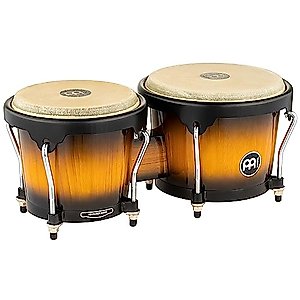 Meinl Percussion Bongos Hand Drum Set 6.75" and 8" with Hardwood Shells and Tuning Key — NOT Made in China — Headliner Series, 2-Year Warranty, Vintage Sunburst (HB100VSB)