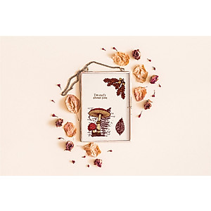 Arbuya Autumn Squirrel Clear Stamps for Journaling or Card Making, Nuts Mushroom Sentiment Rubber Stamps for Journals Planners Scrapbooking Paper Crafting