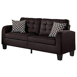 Homelegance Sinclair 72" Fabric Sofa, Chocolate