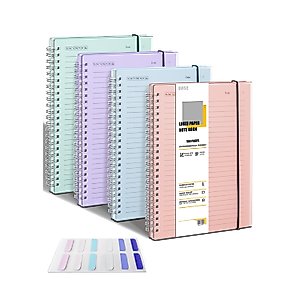 OWSC 4 Pack Lined Spiral Notebook, 5.9 x 8.3 Inches Notebooks for Work, School and Journal with 110 GSM Thick Paper, Small Notebook with 80 Sheets/160 Pages, Notebooks College Ruled for Note Taking