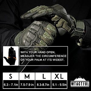 WTACTFUL Touch Screen Motorcycle Tactical Gloves for Men Airsoft Paintball Gear MTB Bike Cycling Cross-Country Motorbike ATV Hunting Hiking Riding Driving Work Outdoor Full Finger Gloves S Green