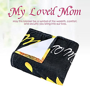 Durio Mom Blanket Soft Mothers Day Blanket Flannel Warm Blankets for Mom for Mom to Mom (Sunflower) 80" x 60"