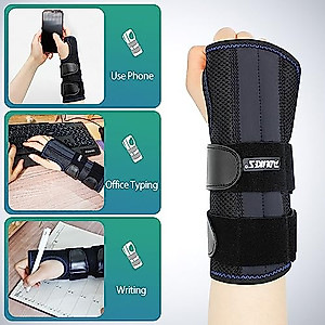 CosySun Carpal Tunnel Wrist Brace Right Hand Left Hand Wrist Compression Sleeve Night Wrist Sleep Support for Men Women Adjustable Wrist Splint Arm Compression Hand Support for Injuries Forearm Wrist Pain Sprain Sports Left L 1 Pack