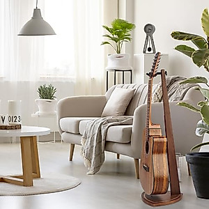 Musbeat Acoustic Guitar Stand, Wood Guitar Stands Floor for Acoustic Guitar, Wooden Guitar Stand for Electric Guitar, Mandolin, Black Walnut Guitar Hanging Stand for Home, Living Room, Decoration