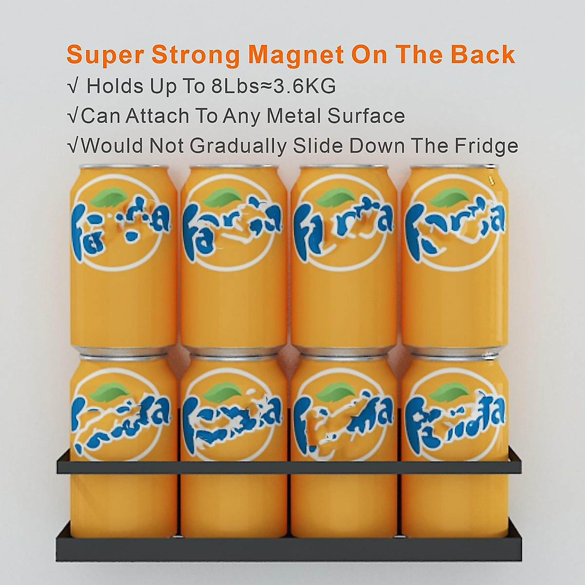 Roysili Magnetic Spice Rack Organizer Spice Organizer For Refrigerator Fridge Spice Rack For Kitchen Organizer Magnetic Shelf Space Saving Black 2 Pack With 2 Hooks