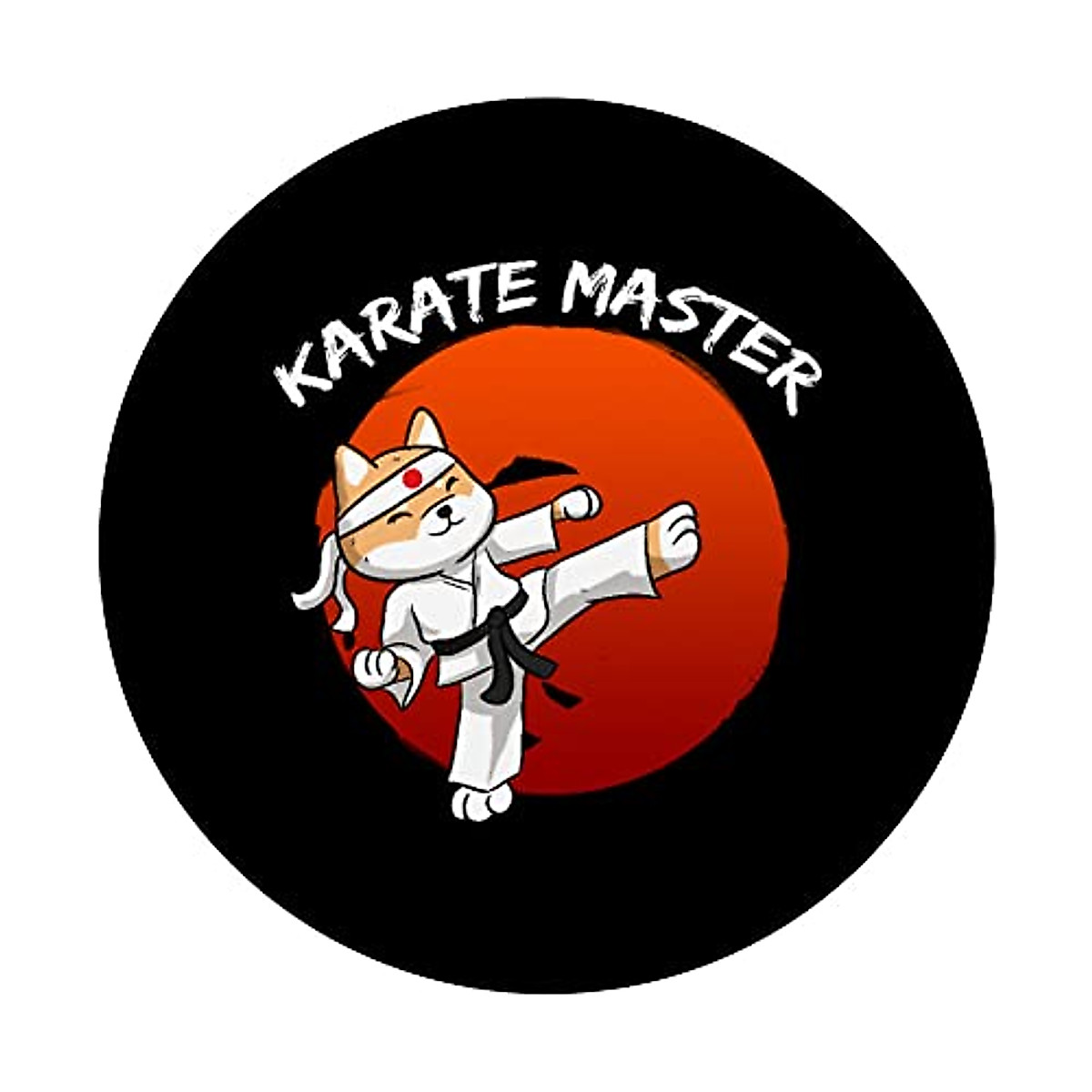 Funny Shiba Inu Uni Dog Red Holey Karate Master Japan Love PopSockets Swappable PopGrip