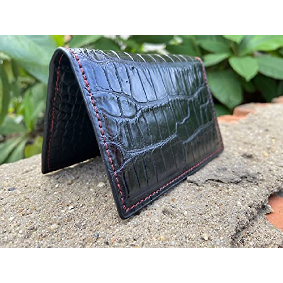 Vietnam Double side Black Crocodile Alligator leather skin Credit Cardholder, leather credit cardcase, leather creditcard cover