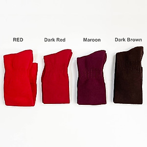 COUVER Youth Kids Sports Quarter Athletic Socks, RED, Size Youth Large