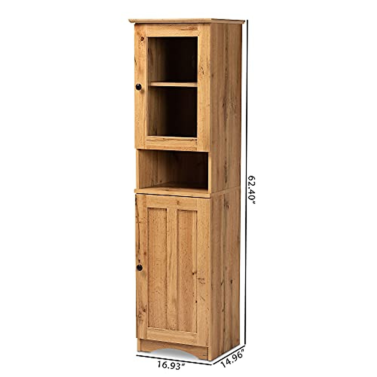 Baxton Studio Lauren Kitchen Storages, Oak Brown/Black