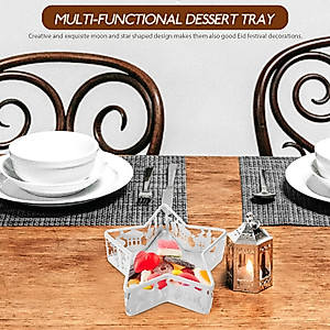 MAGICLULU Eid Ramadan Food Tray Iron Moon Star Shape Serving Plate Candy Dessert Food Storage Container Eid Decoration Ramadan Party Favor