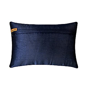 The HomeCentric Green Pillow Covers 12x20 inch (30x50 cm), Green Lumbar Pillow Cover, Metallic Beaded Centered Sparkly Lumbar Pillow Cover, Rectangle Silk Lumbar Pillow Cover Solid - Green Center