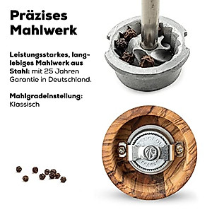 Peugeot Classic Fidji Pepper Mill, Olive Wood, 15 cm