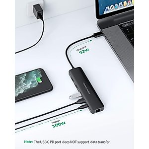 Bundle – 2 Items: CableCreation USB 3.0 to HDMI Adapter with DisplayLink + 7 in 1 USB C Hub