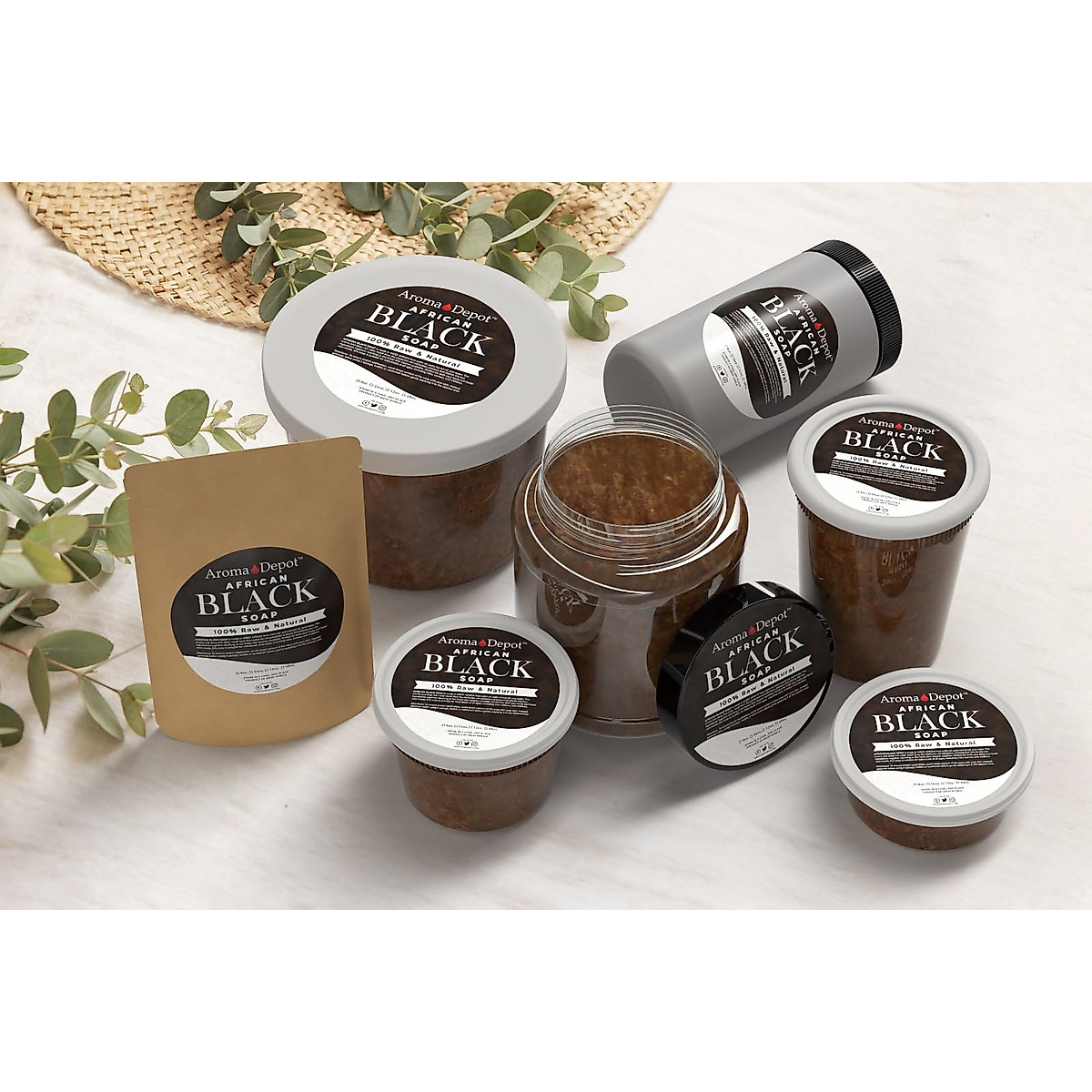 African Black Soap Paste 8 oz 100% Natural Raw soap for Acne, Eczema, Psoriasis, and Dry Skin Scar Removal Face And Body Wash. Handmade imported from Ghana