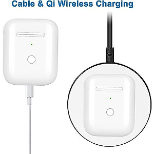 Upgraded Compatible with AirPods 1&2 Wireless Replacement Charging Case, Charger Case with Bluetooth Pairing Sync Button