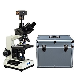 OMAX - 40X-2500X USB 3.0 18MP Digital Trinocular Compound LED Lab Microscope with Aluminum Carrying Case - M837ZL-A185A-C180U3