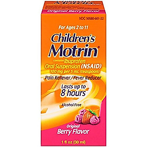 Motrin Children's Pain Reliever and Fever Reducer, Original Berry, 1 Fluid Ounce (Pack of 2)
