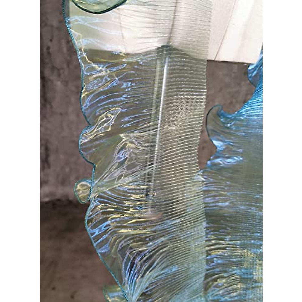 400 Inches Organza Ruffled Fabric Ruffle Lace Border Lace Fabric for Crafts and Cake Decoration, 11 Yards (Gradient Yellow Blue)