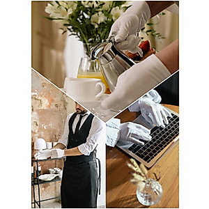 12 Pairs White Cotton Gloves Dry Hands,Soft Stretchy Working Gloves,for coins, Jewelry,Silver, Inspection Gloves