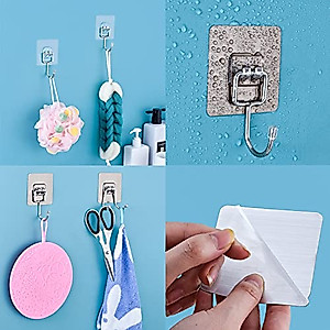 zcvirvae Large Adhesive Hooks 11Ib,Waterproof Anti Rust Wall Hook for Hanging Heavy Duty,Stainless Steel Towel and Coat Hook for use in The Interior Kitchen, Bathroom, Home and Office, 6Pack (Golden)