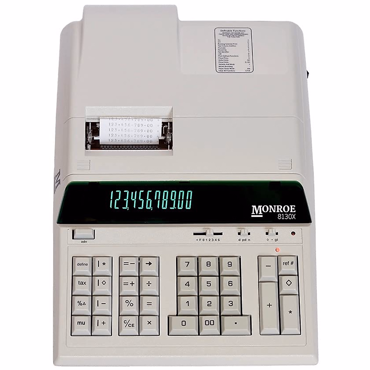 Monroe 8130X Heavy Duty Printing Calculator for Accounting and Purchasing Professionals