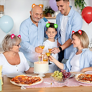 SMAODSGN Bear Ears Costume Headband - 8 Pcs Colorful Animal Headbands for Birthday, Halloween, Christmas Celebrations