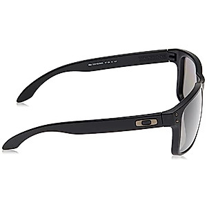 Oakley Men's OO9102 Holbrook Square Sunglasses, Matte Black on Black/Prizm Black Polarized, 57 mm