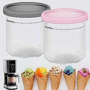 Ice Cream Pint Container and Lid,16oz Cups Compatible with NC301 NC300 NC299AMZ Series Ice Cream Maker,1 Pint Each,Replacement for Ninja Creami Pint,Dishwasher Safe & BPA-Free, 1 PCS Blue
