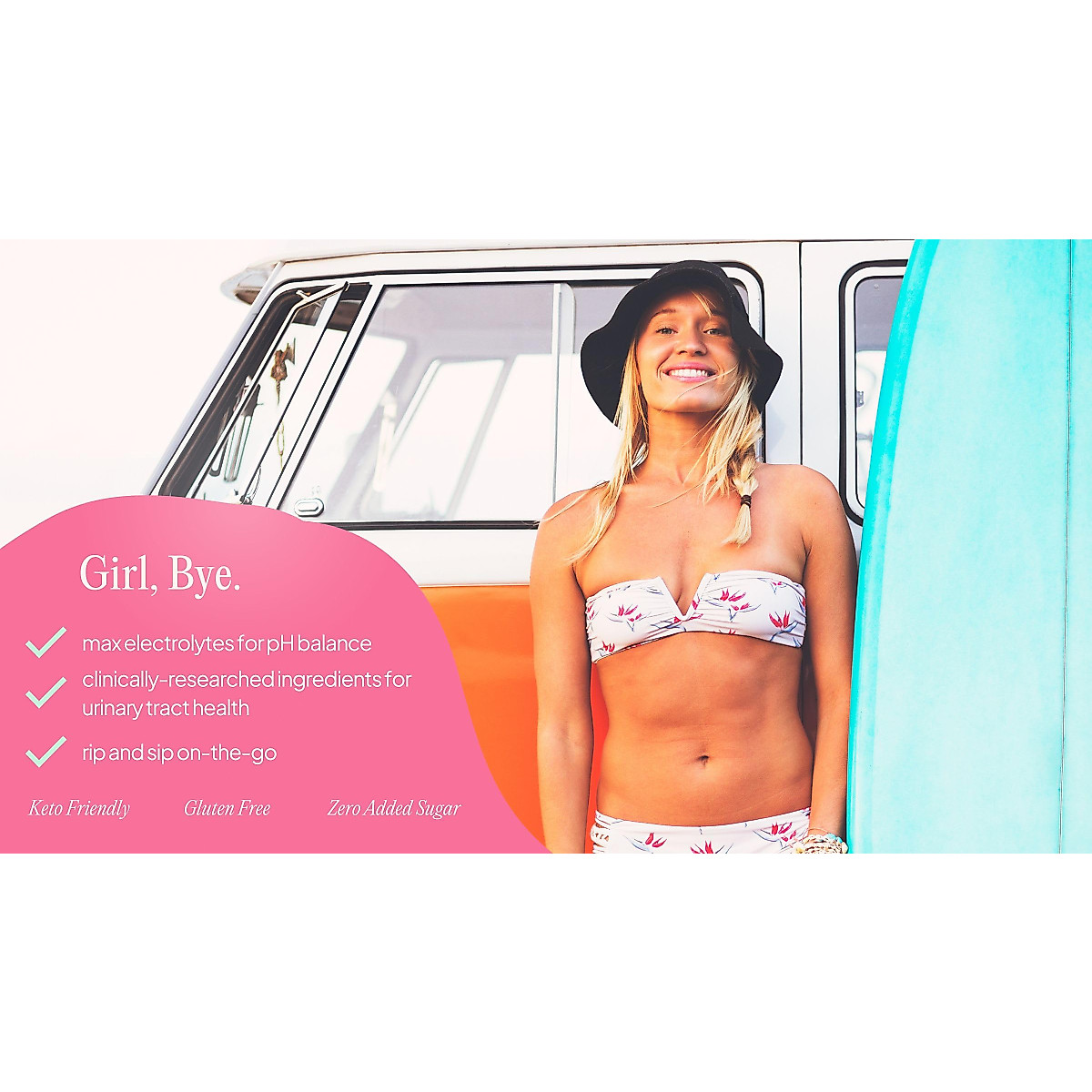 Girl, Bye Cranberry Medley 20 Travel Packs | Fast-Acting Keto UTI Relief & Defense + Urinary Tract Health Drink Mix | pH Balancing | Workout & Intimacy | Essential Minerals | Intermittent Fasting