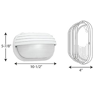 Progress Lighting P5706-30 Bulkheads Outdoor, 10-1/2-Inch Width x 5-7/8-Inch Height, White