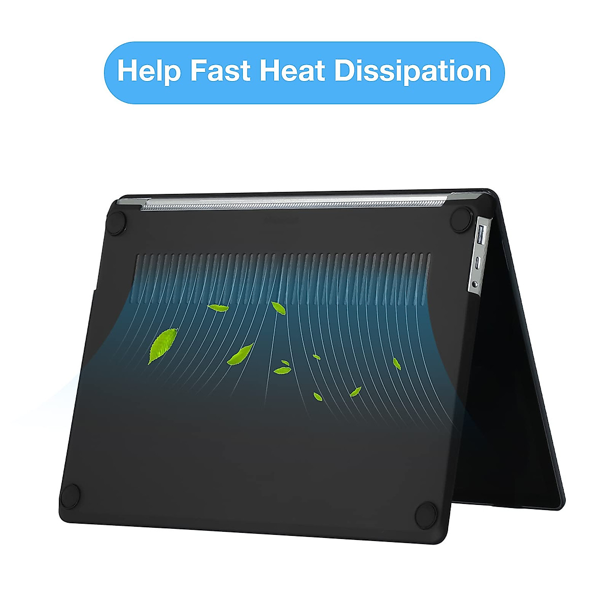 MOSISO Case Compatible with Surface Laptop 5/4/3 13.5 inch 2022 2021 2019 Release with Metal Keyboard (Models: 1951 & 1868), Protective Plastic Hard Shell Case Cover, Black