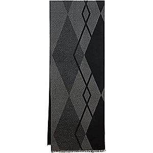 Zando Winter Scarf Cashmere Scarf Buffalo Plaid Scarf Christmas Scarves Men's Cold Weather Scarves Neck Scarf for Men Black Scarf Wool Scarf Warm Scarf