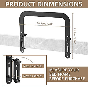 Rasugarlary Mattress Retainer Bar Keep Mattress Stopper from Sliding, 12 Pcs Adjustable Non Slip Mattress Slide Stoppers Holder in Place Metal Mattress Gripper, Black