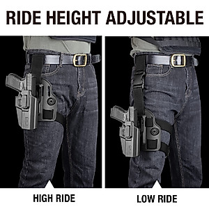 Level II Tactical Drop Leg Holster, Universal Leg Holster Fits 100+ Pistols, Thigh Holster for Glock 17 19,Beretta 92FS,S&W M&P 9mm/.40, Sig P320 P220,XD Series, Fit Most Full&Compact Size Pistols