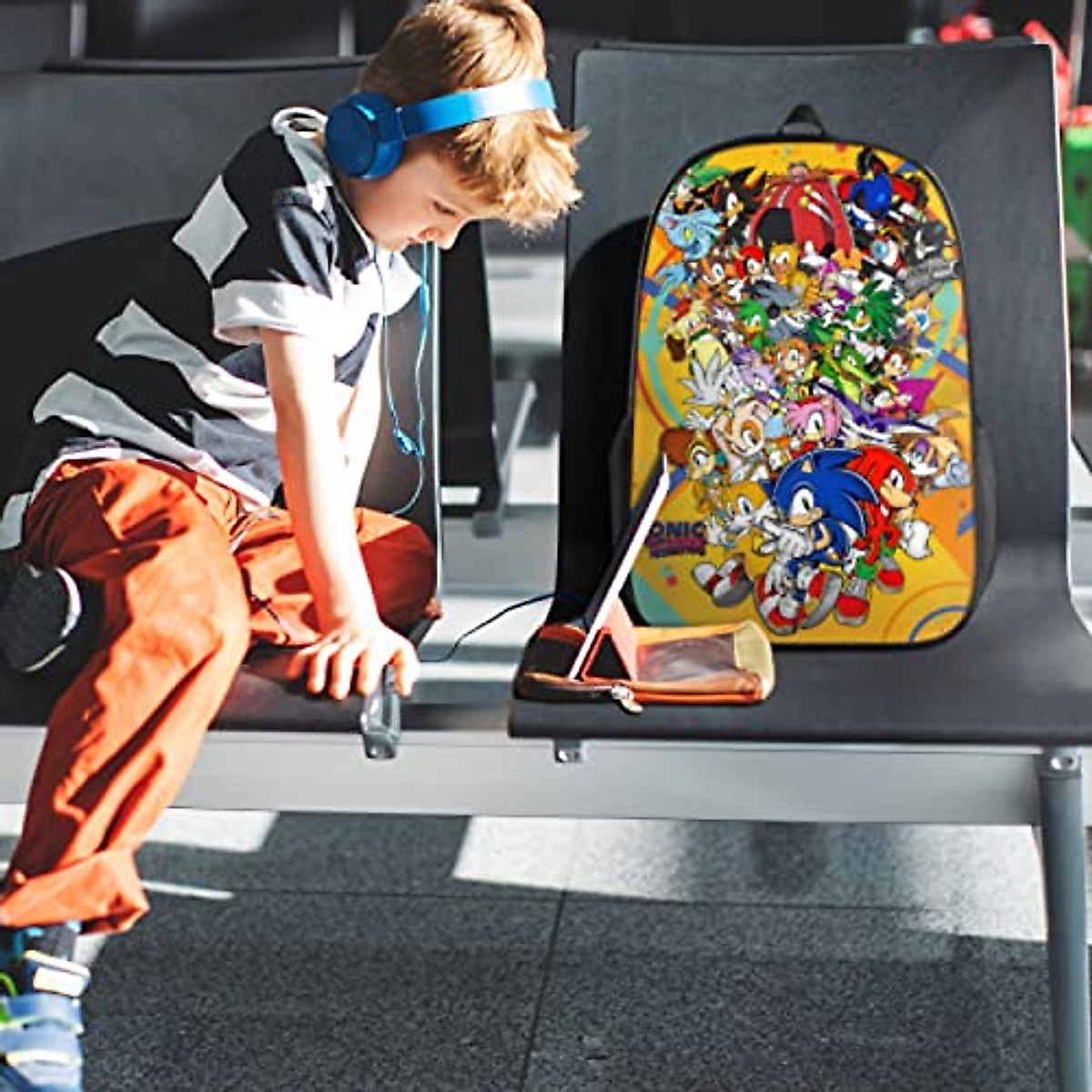 Fuyeyoso Anime Sonic The Hedgehog 17 Inch Lightweight Backpack Boys Girls Shoulder Bags Large Capacity For Gift