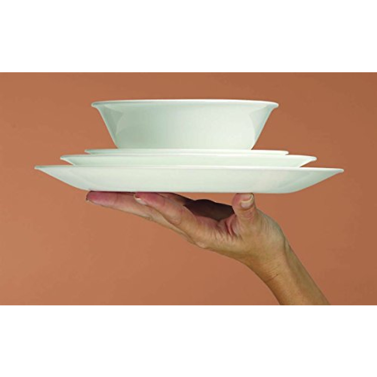 Corelle 3128 Vitrelle Glass Winter Frost White Serving Platter, Pack of 3, 32 Centimeters