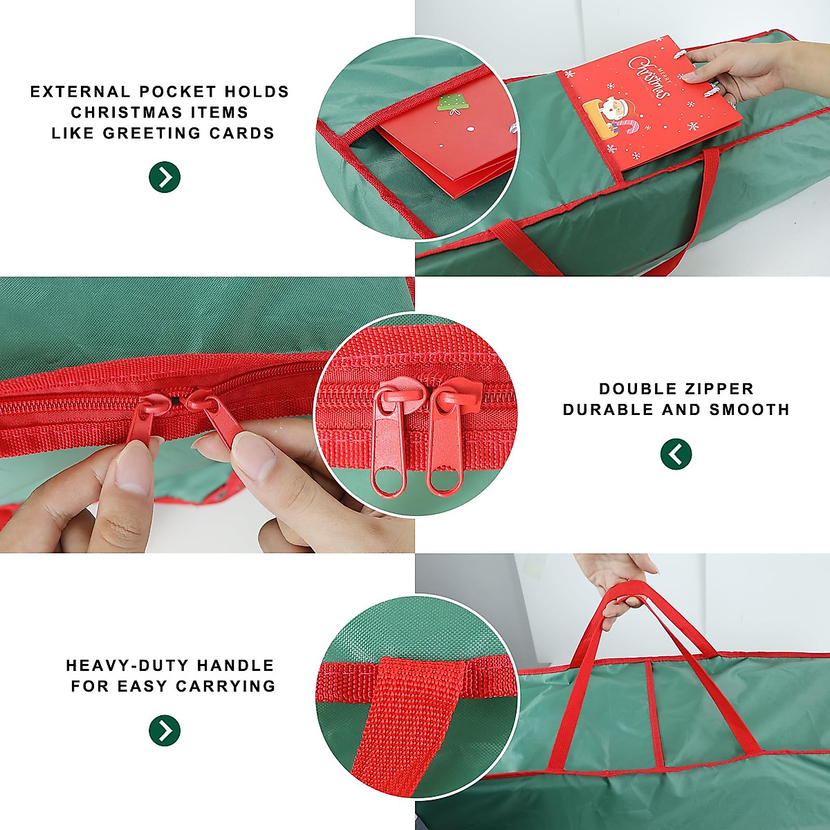 bruwaa Christmas Gift Wrapping Paper Organizer Storage Bag Containers, 41 Inch Gift Wrapping Organizer Storage, Stores up to 20 Standard Rolls - Green