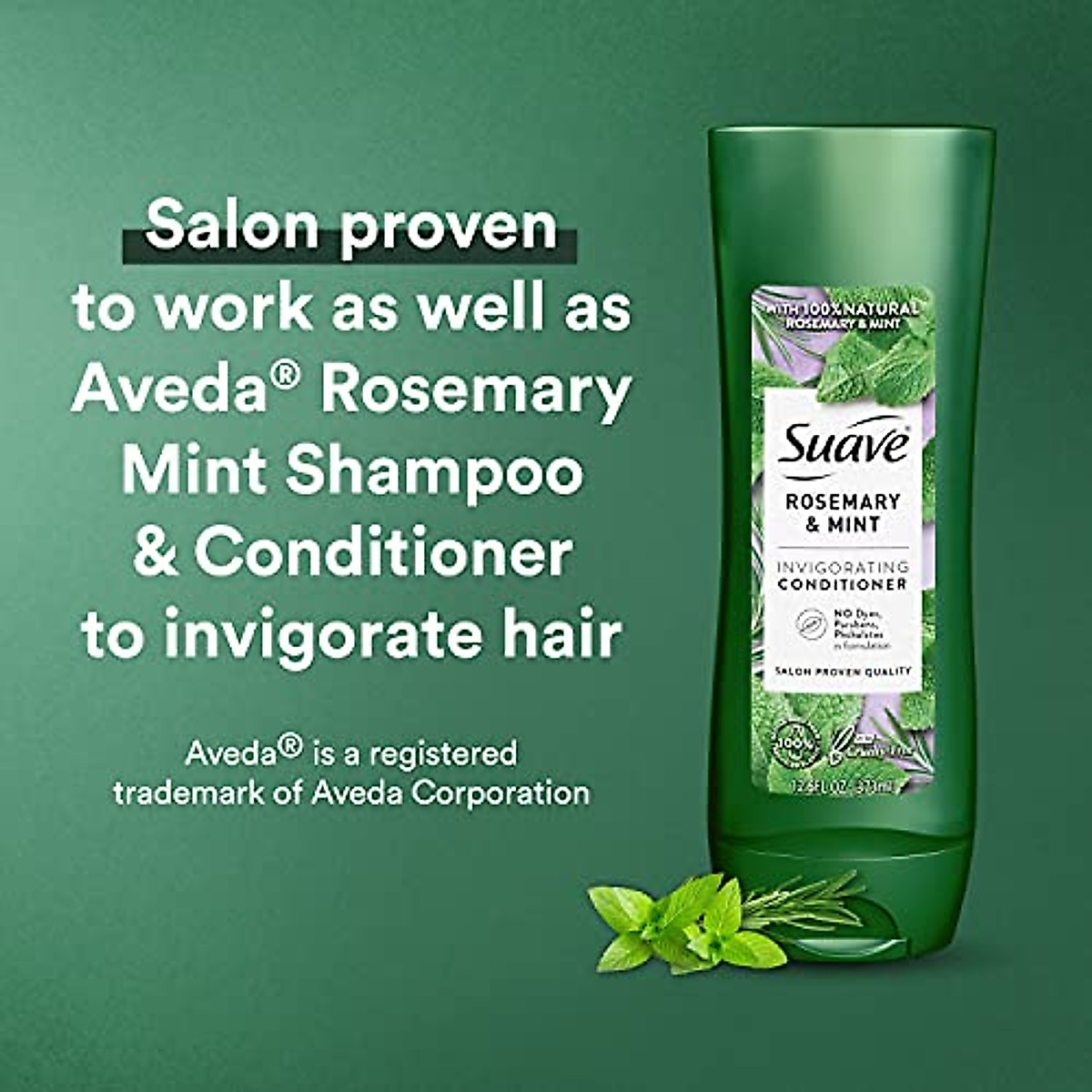Suave Conditioner Revitalizing Rosemary + Mint Paraben Free Hair 12.6 oz