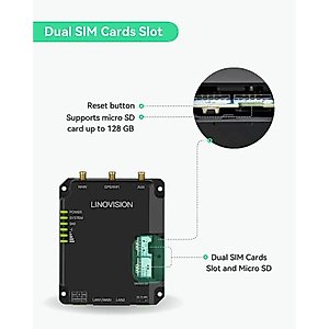 【Upgrade】 LINOVISION Industrial 4G LTE Router for AT&T, T-Mobile and Verizon, Support WiFi, Dual SIM Cards, RS485, DI/DO, Secure VPN Access, Cloud Management, Cellular Router for M2M/IOT Application