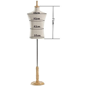 Mannequin Display Stand Tailoring Accessories Male Tailors Mannequin Torso Showing Tailor Adjustable Height with Casters Mannequin