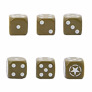 US Army - Allied Star D6 Dice Set (16) Bolt Action by Warlord Games