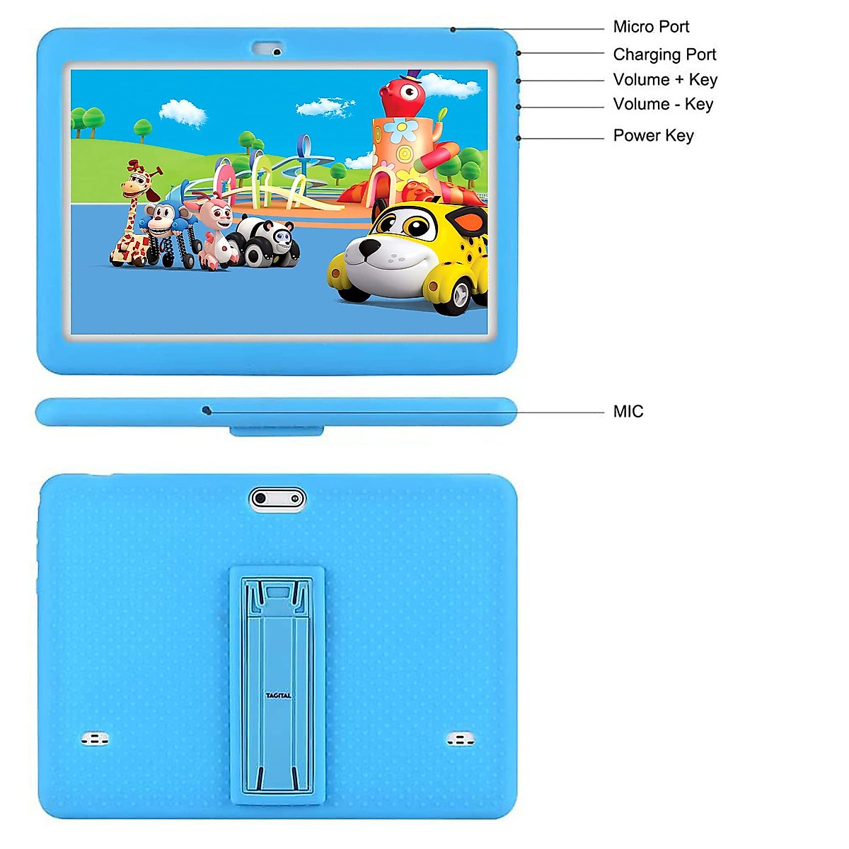 Tablet for Kids,Tagital T10K Kids Tablet 2GB RAM 32GB ROM Android 10,10.1 inch Display with WiFi,Bluetooth,Kids Mode Pre-Installed,WiFi Android Tablet (2021 Version) (Blue),Touch
