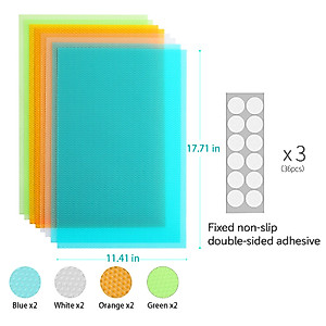 8 Pcs Refrigerator Liners,Washable Cuttable Refrigerator Liner Fits Any Refrigerator Size,Home Kitchen Gadgets Accessories for Non-Slip Waterproof Refrigerator Liner Drawer Table Mat Utensil Coaster