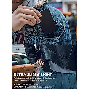 VULKIT Pop Up Wallet, Slim Minimalist Credit Card Holder For Men and Women RFID Blocking Mini Metal Case Rose Gold