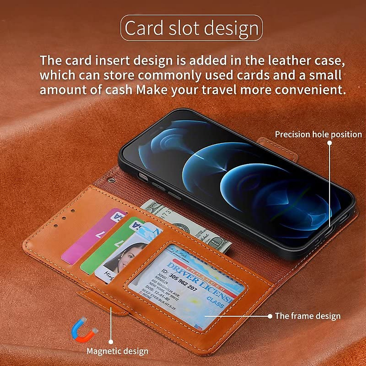 YukeTop Case for Oppo Reno2, PU Leather Flip Folio Wallet Cover, with Card Slots, Case Cover for Oppo Reno2.(Brown)