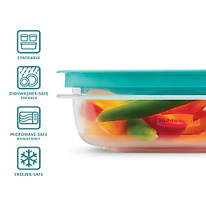 Rubbermaid EasyFindLids with Press & Lock Leak Proof Lids Food Storage Set, Meal Prep Containers, 12 Piece, Clear