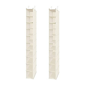MAX Houser 10-Shelf Hanging Shoe Shelf Organizer, Hanging Shoe Storage for Closet,Pack of 2(Beige)