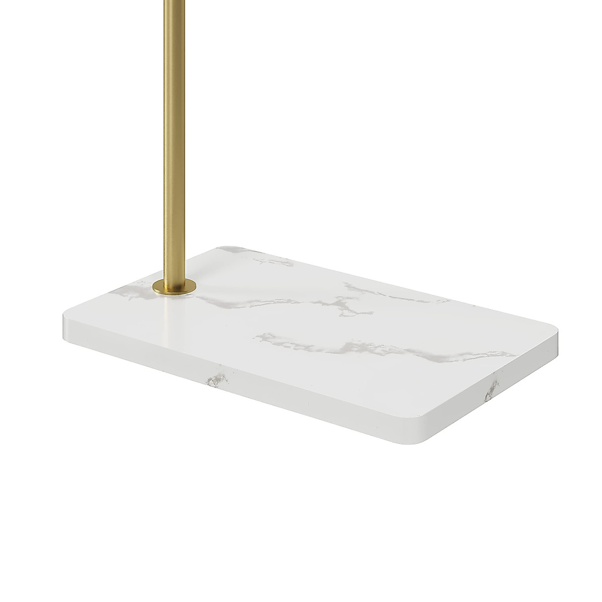 HOMEFORT Metal Coat Rack, Modern Coat Tree with 3 Hooks, L Shaped Coat Hanger Stand, Freestanding Coat Rack for Entryway and Corner, Gold